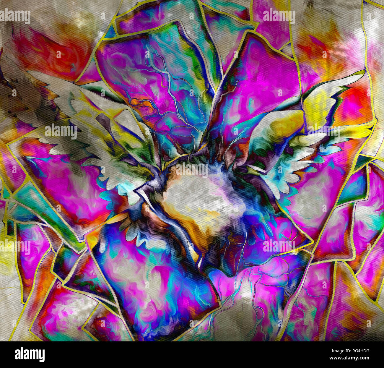 Colorful Wings. Abstract painting Stock Photo - Alamy