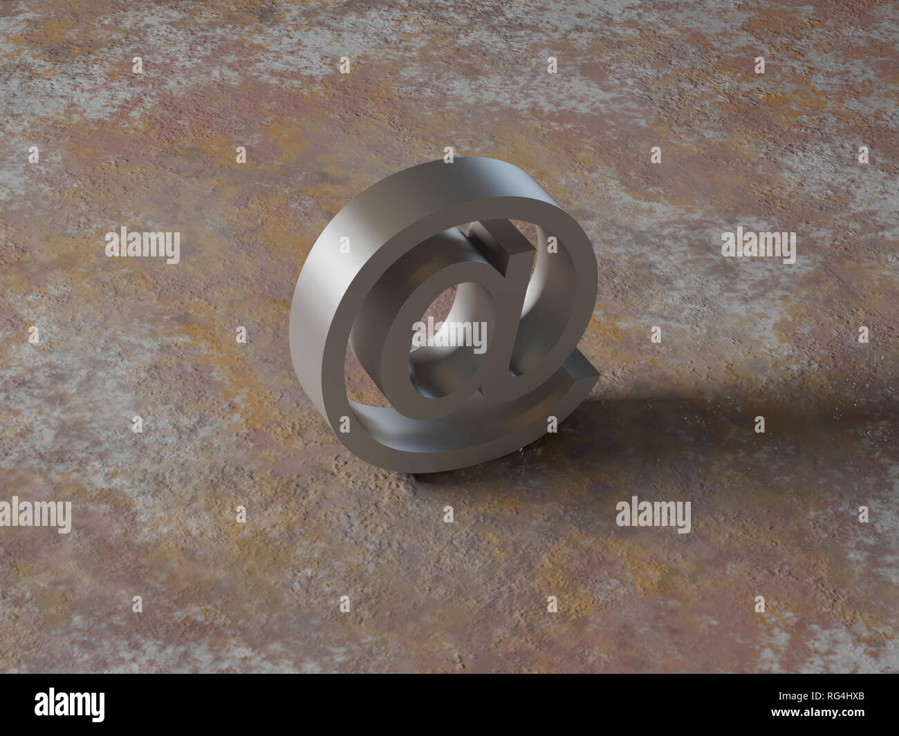 High resolution image symbol email. 3d illustration over rust ...