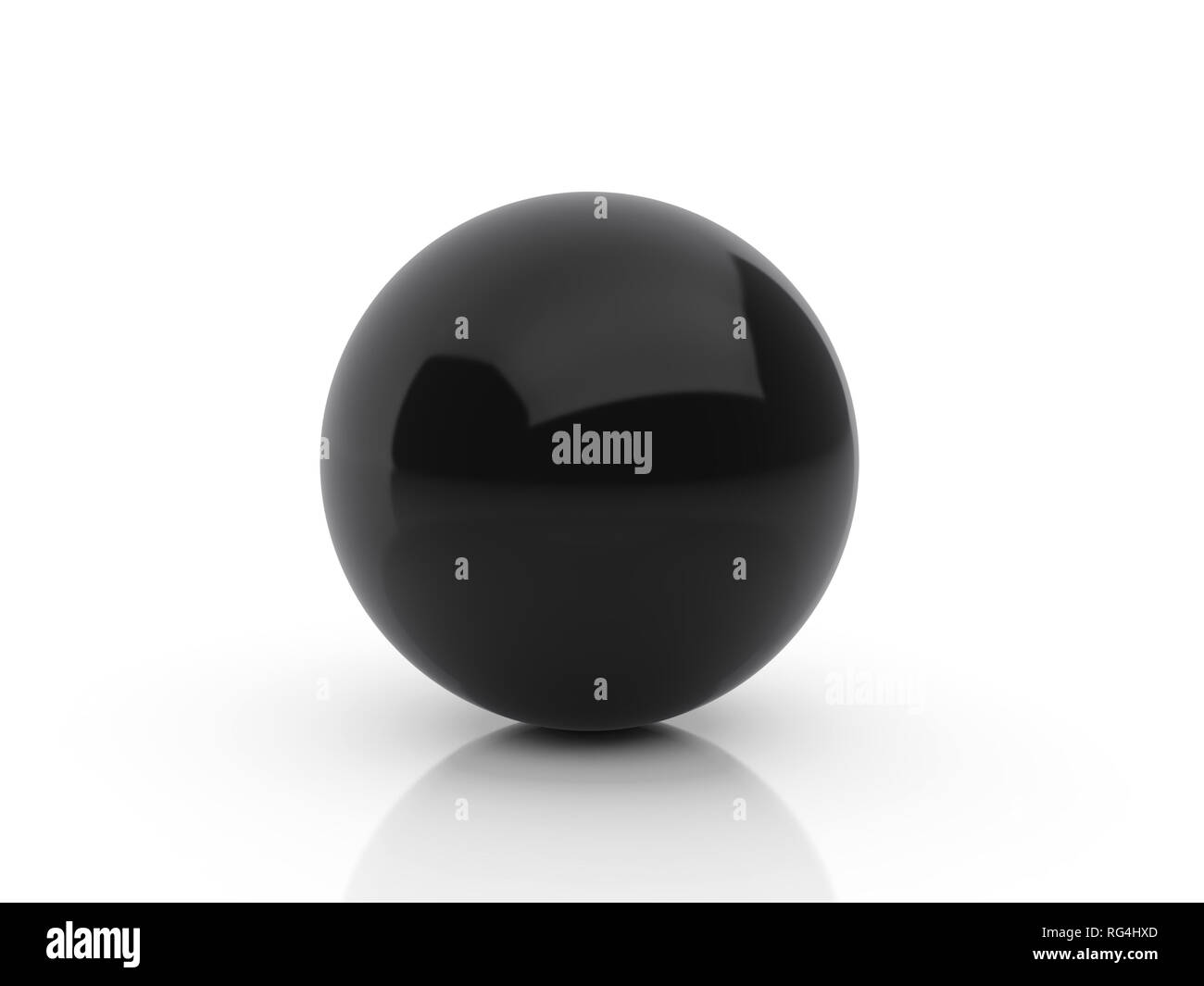 High resolution image black sphere. 3d illustration over white ...