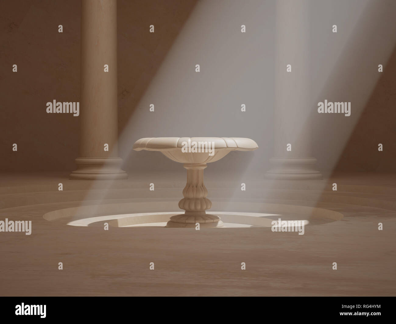 High resolution image hall with columns. 3d illustration hall with ...