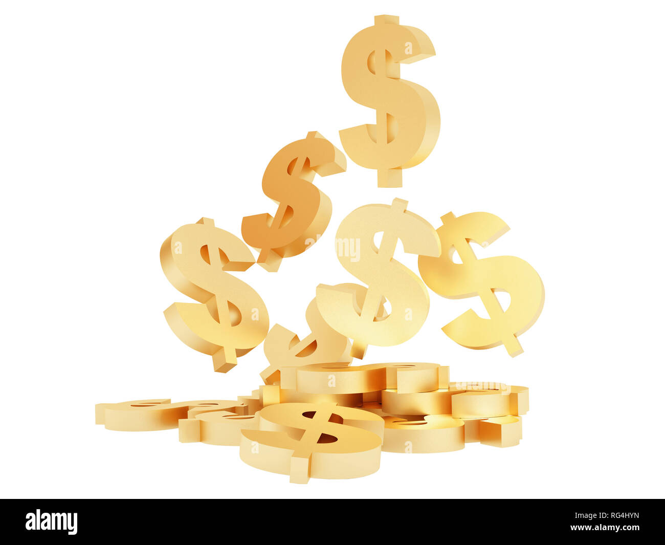 High resolution image symbol dollar. 3d illustration over white ...