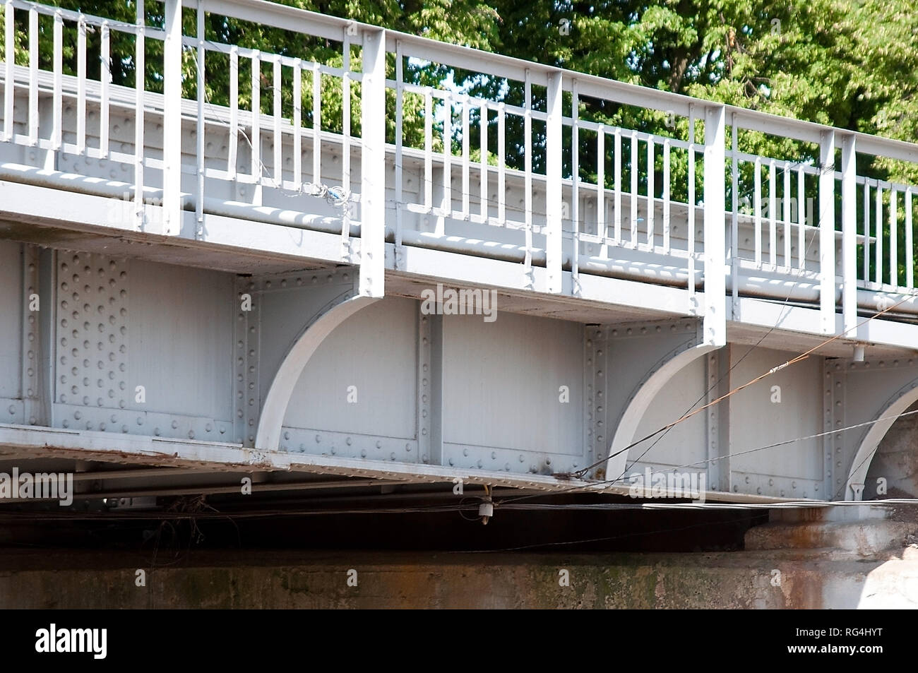 High resolution image. Railway bridge. Metal design Stock Photo - Alamy
