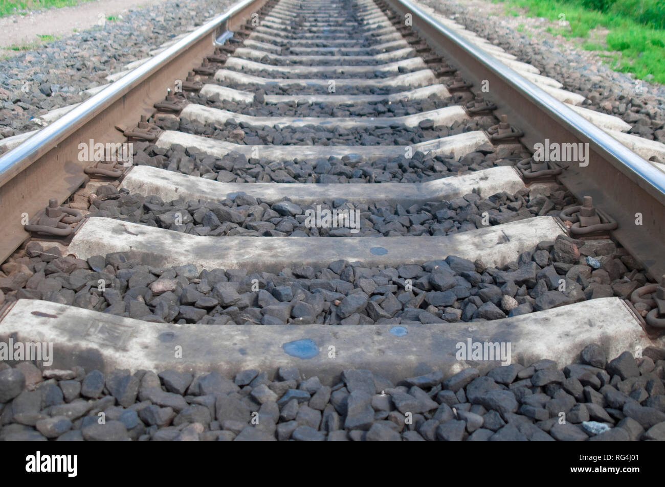 High resolution image cross ties. Fastening of a railway way Stock ...