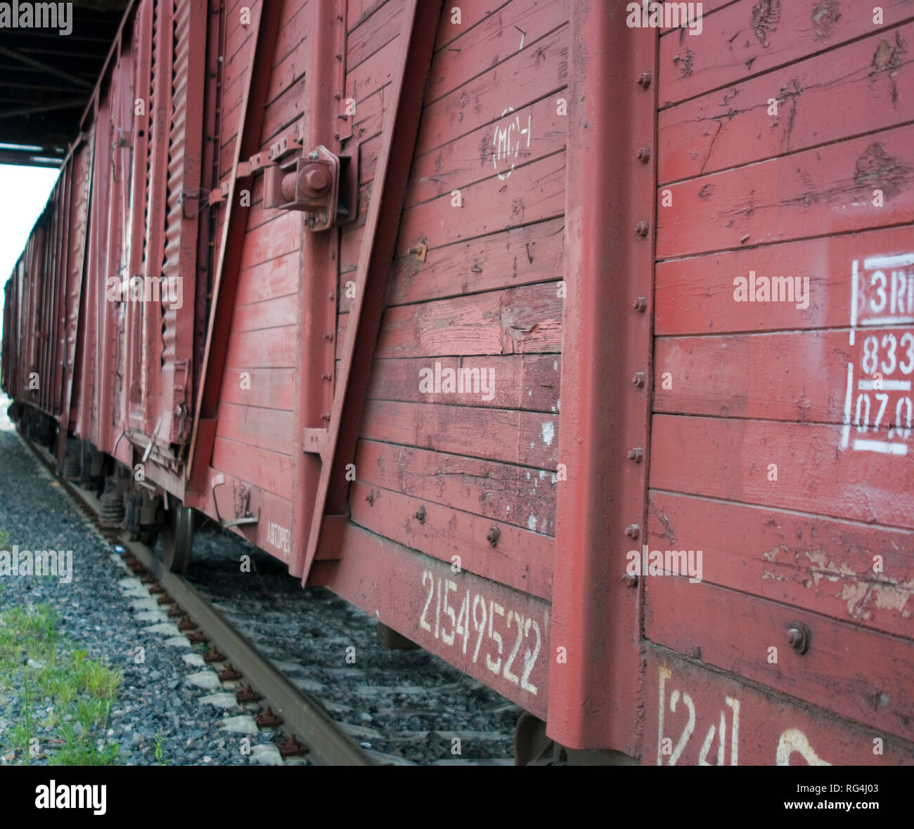 High resolution image cross ties. Fastening of a railway way Stock ...