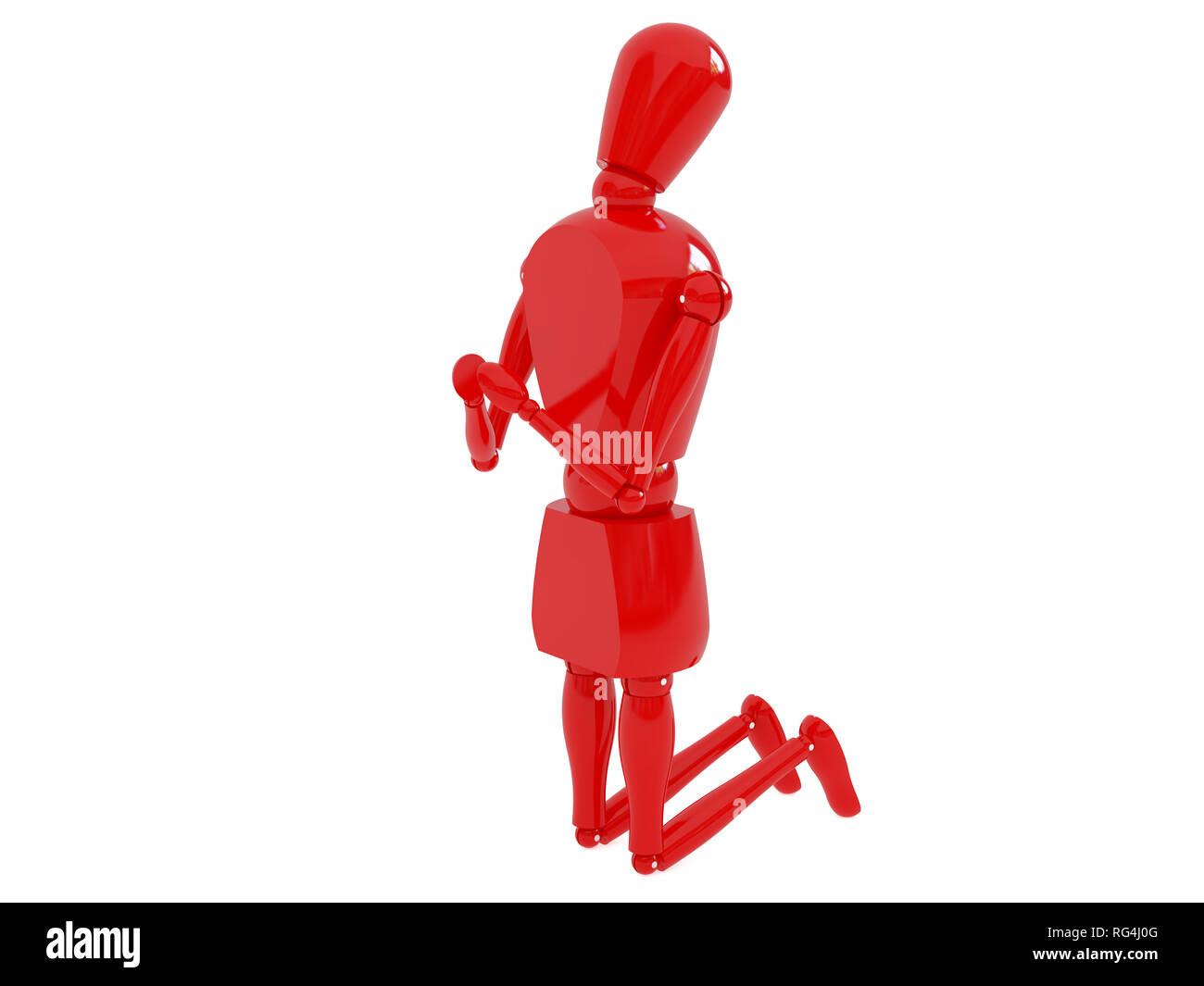 High resolution image red man. 3d illustration over white backgrounds ...