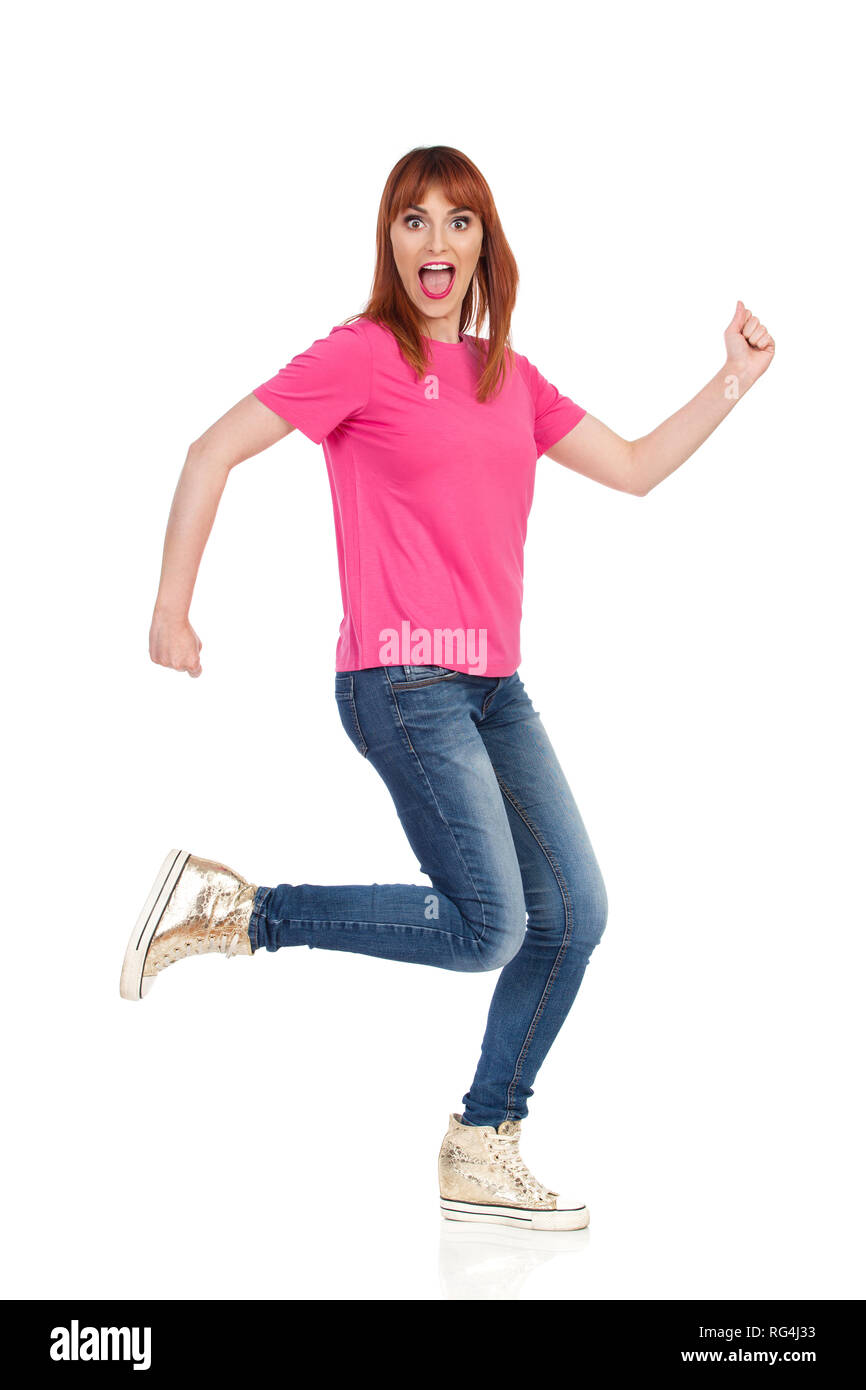 Scared person running at camera hi-res stock photography and images - Alamy