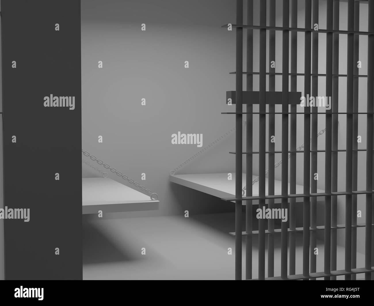 High resolution image prison. 3d illustration. Old prison. Prison cell ...