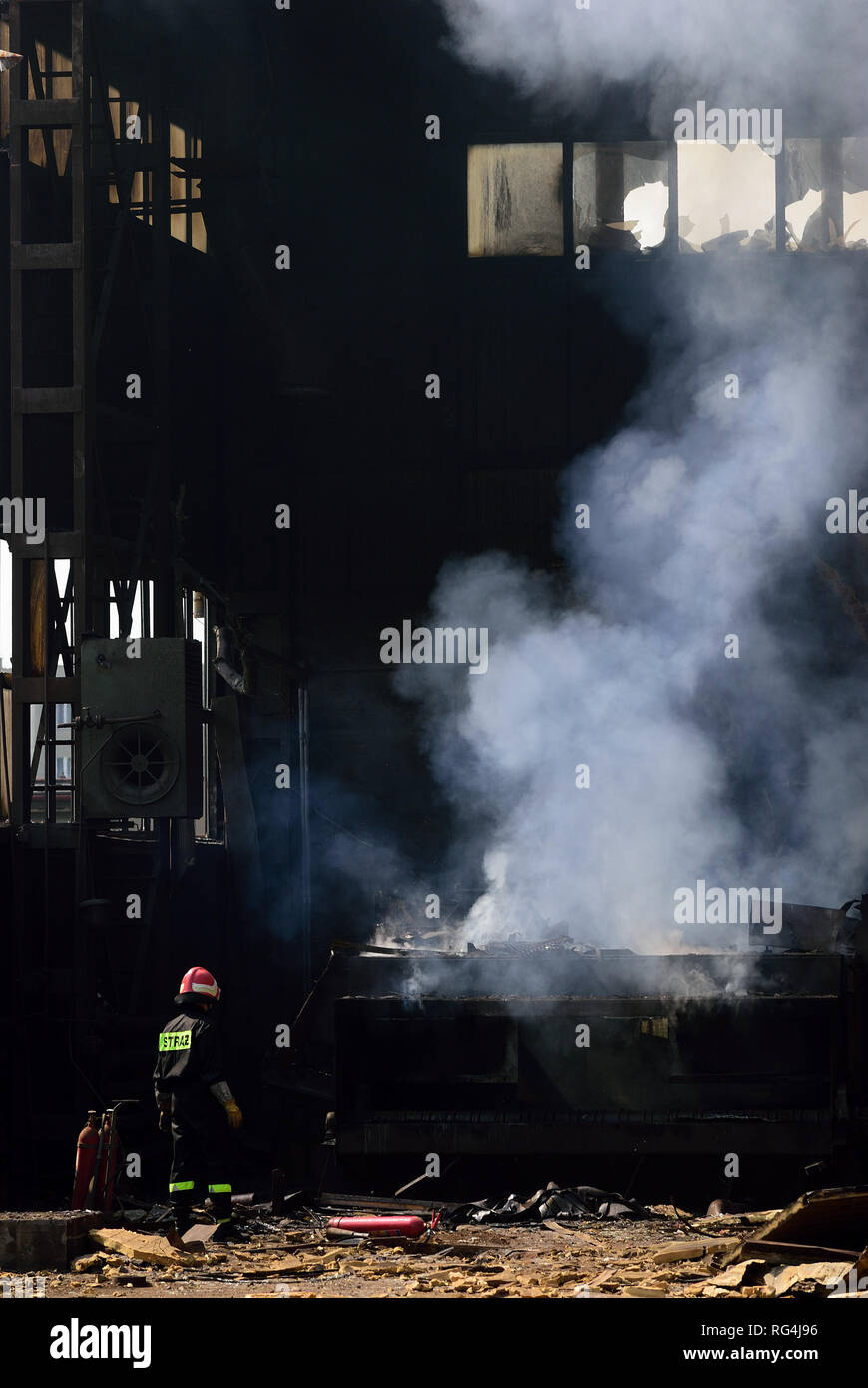 fire, hall, industrial, fire, smoke, danger, action, danger,Climate ...