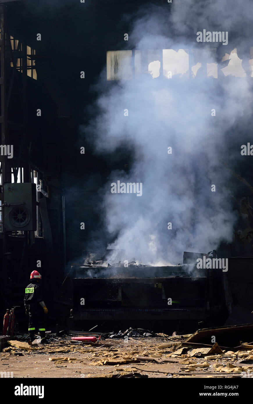 fire, hall, industrial, fire, smoke, danger, action, danger,Climate ...