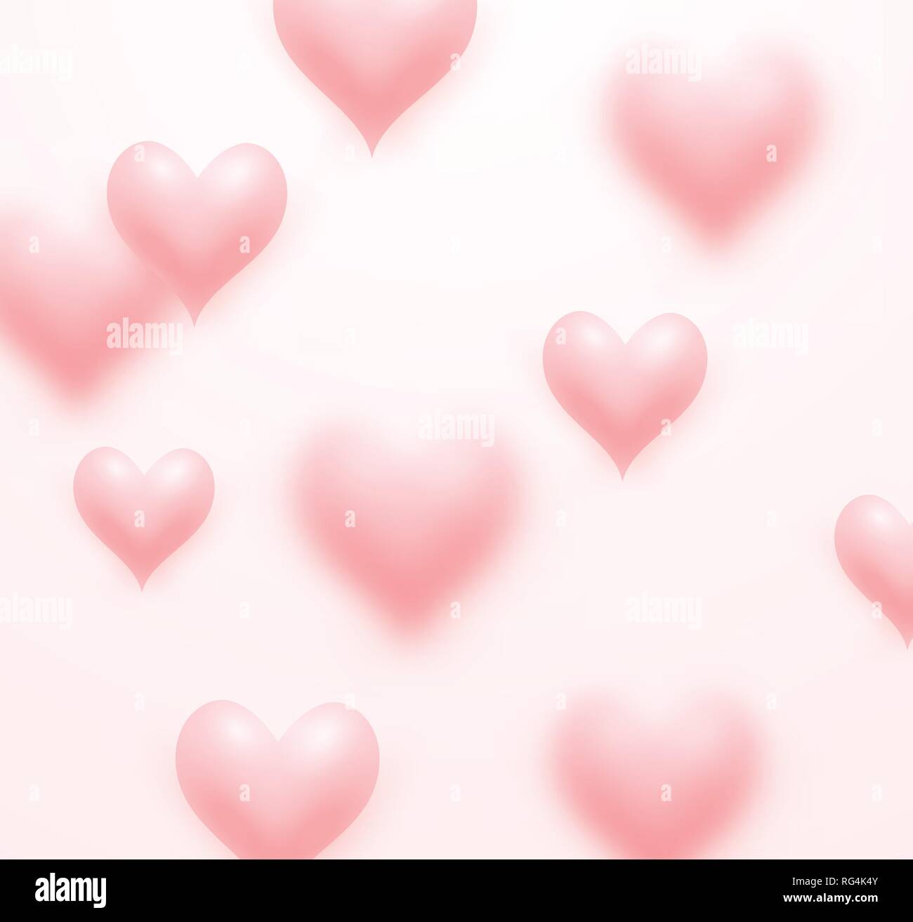 Floating Love Hearts Pink Celebration Background Vector Illustration