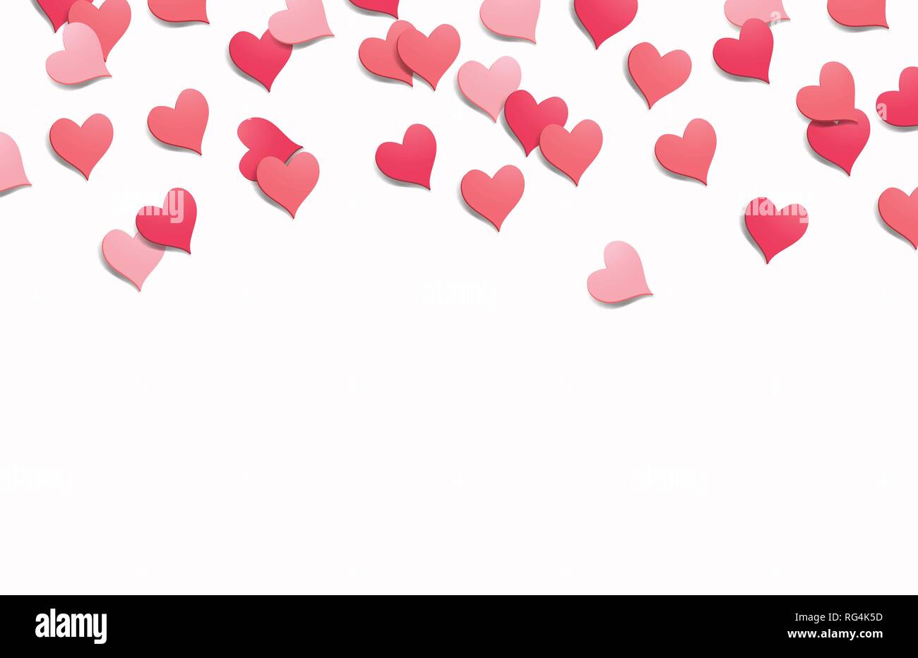Heart shaped confetti isolated background. Valentine's Day vector ...