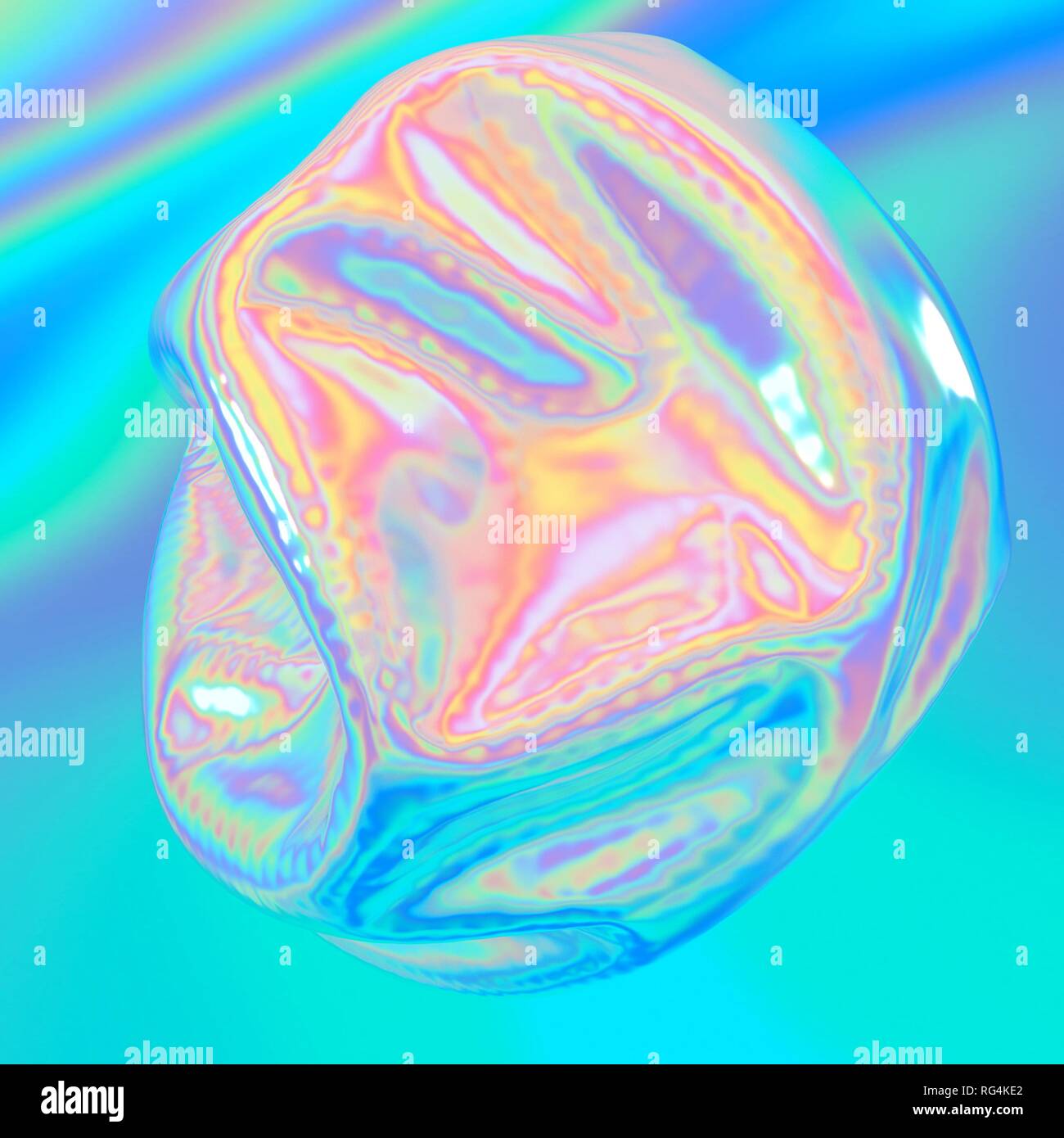 Holographic abstract shape. Iridescent bright background Stock Photo ...