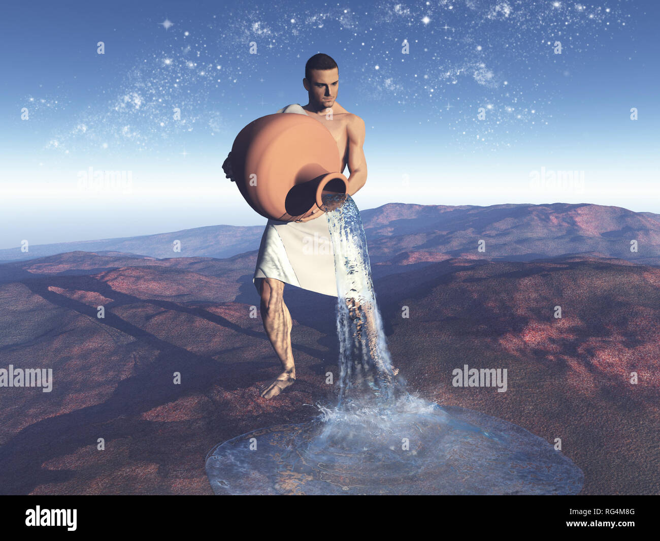 Symbolic representation of the sign of Aquarius Stock Photo - Alamy