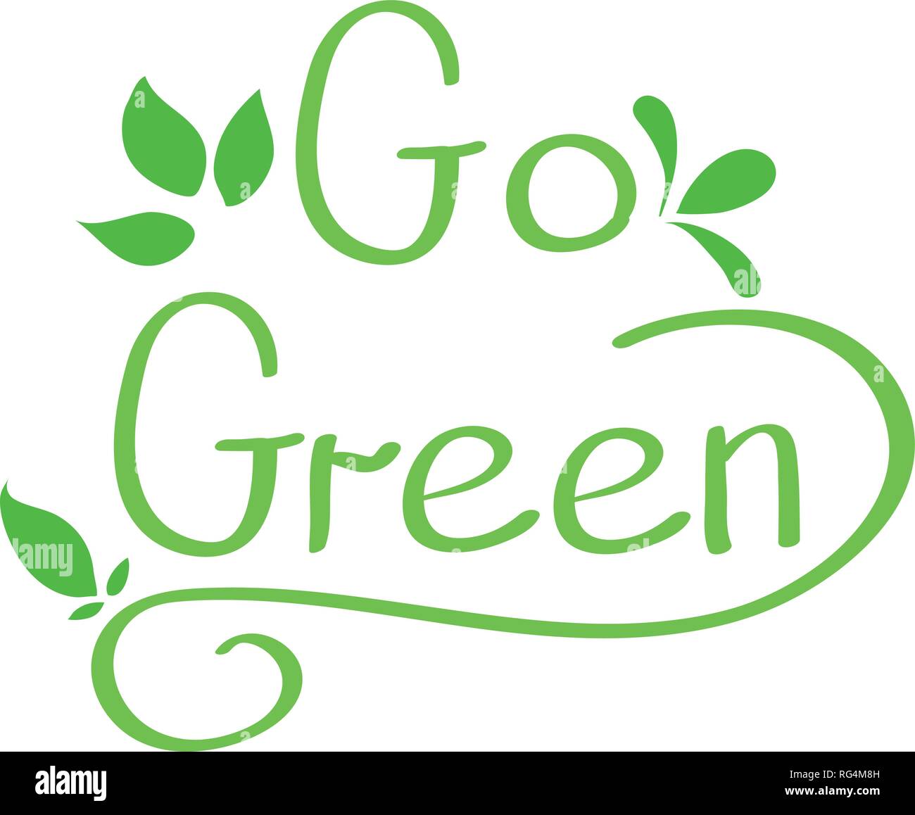 Vector hand drawn sign.Calligraphy Go green. Go Green logo. Vector ... Vector hand drawn sign.Calligraphy Go green. Go Green logo. Vector ...