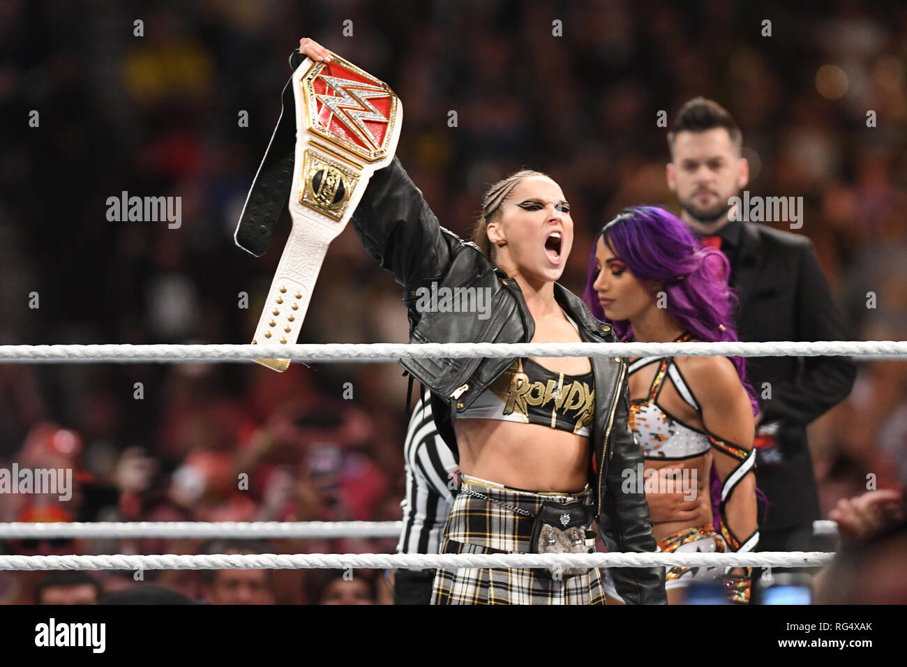 Phoenix, AZ, USA. 27th Jan, 2019. Ronda Rousey in her match against ...