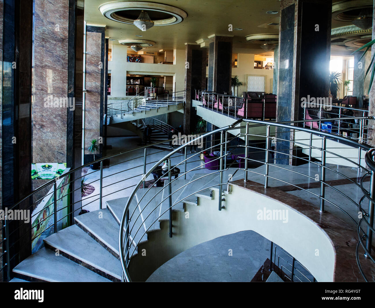 Interior view of hall of Hawaii Riviera Aqua Park Resort Stock Photo ...