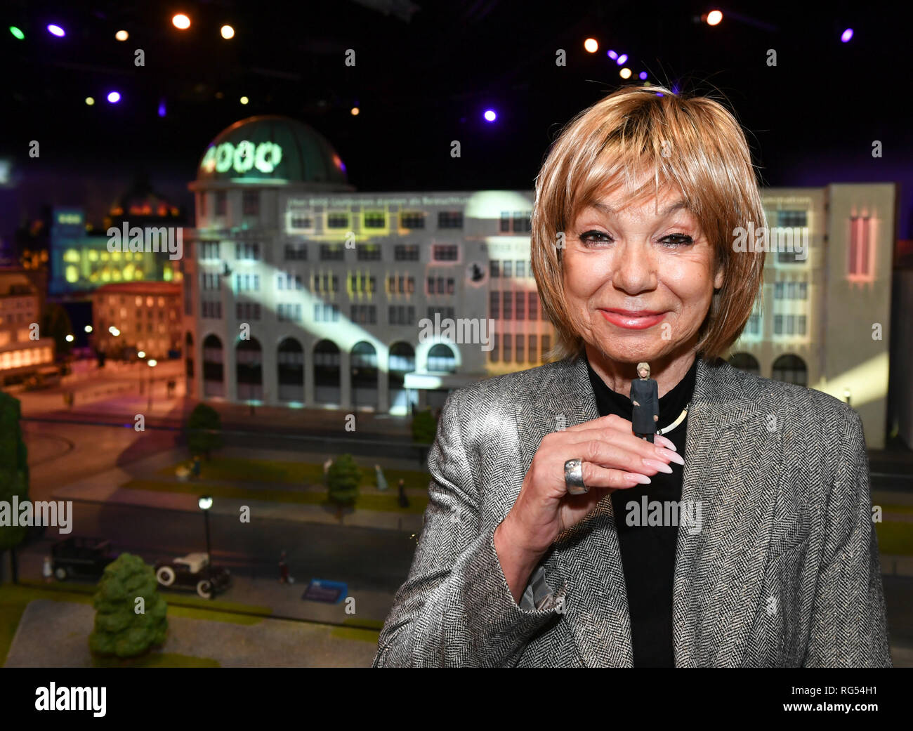 28 January 2019, Berlin: The actress Judy Winter stands with her own ...