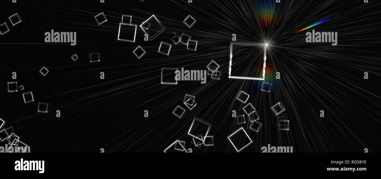 Futuristic square panorama background design illustration with light ...