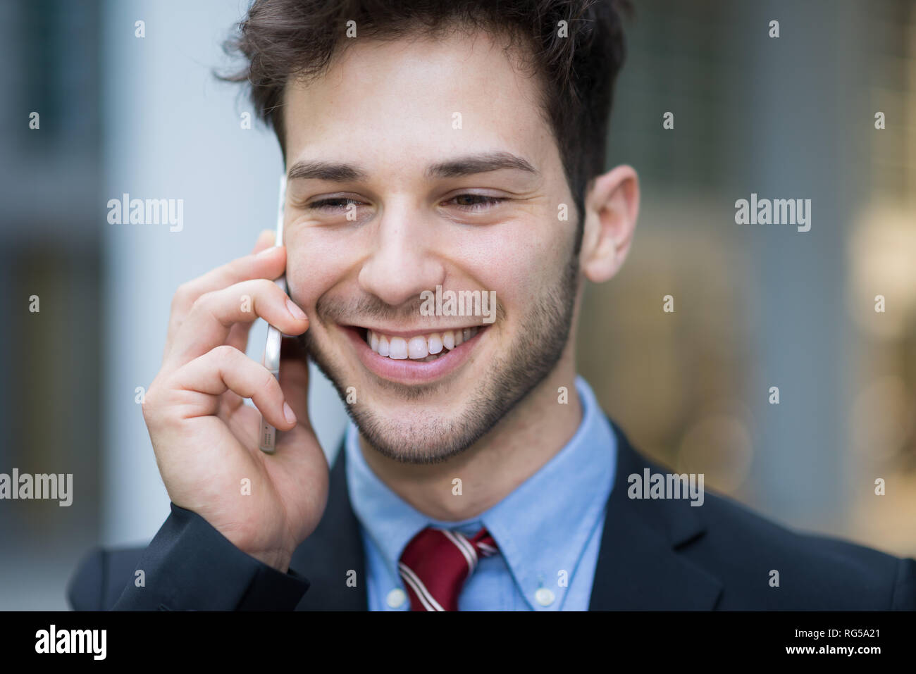 Business man talking phone Stock Photo - Alamy