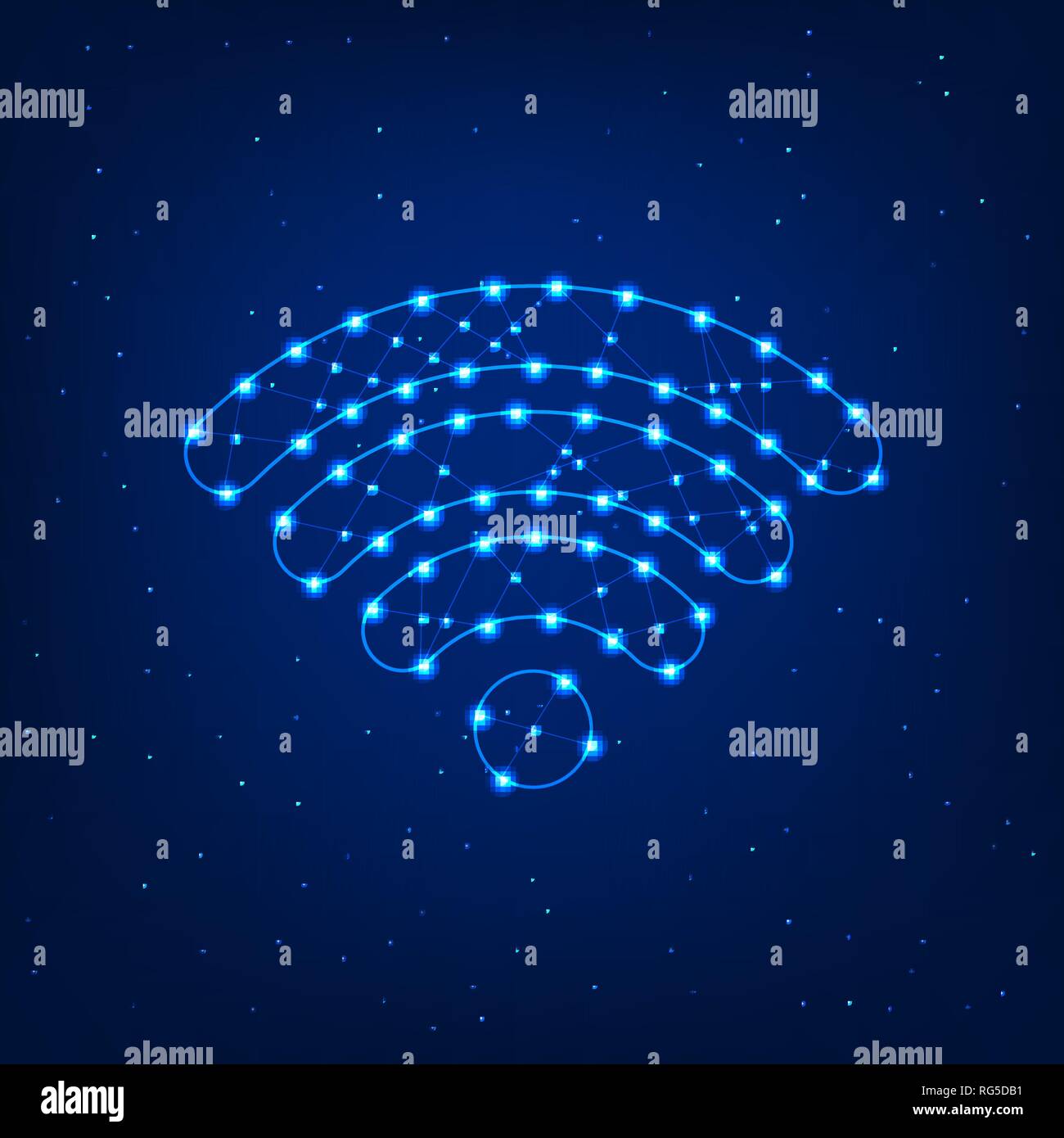 Wi fi sign on a blue background. Vector illustration Stock Vector Image ...