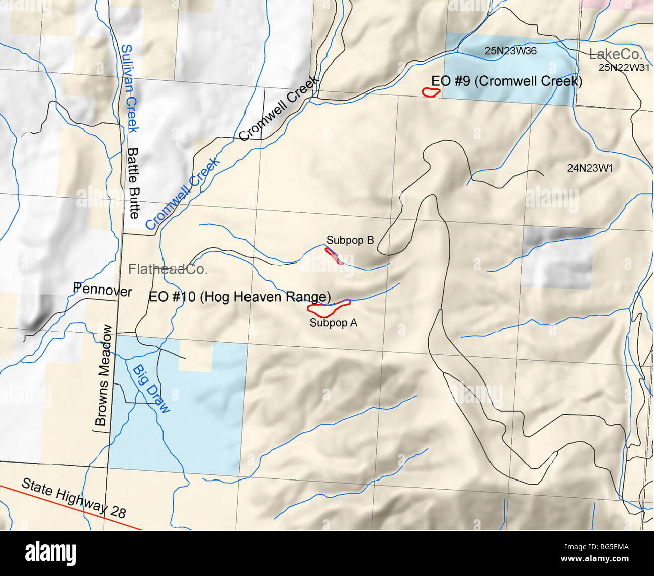 Flathead montana map hi-res stock photography and images - Alamy