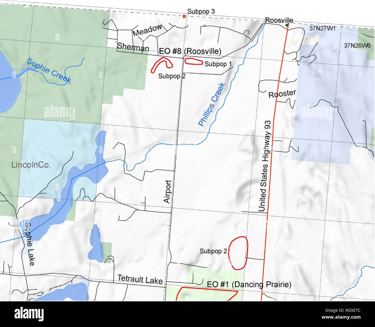 Lincoln montana map hi-res stock photography and images - Alamy
