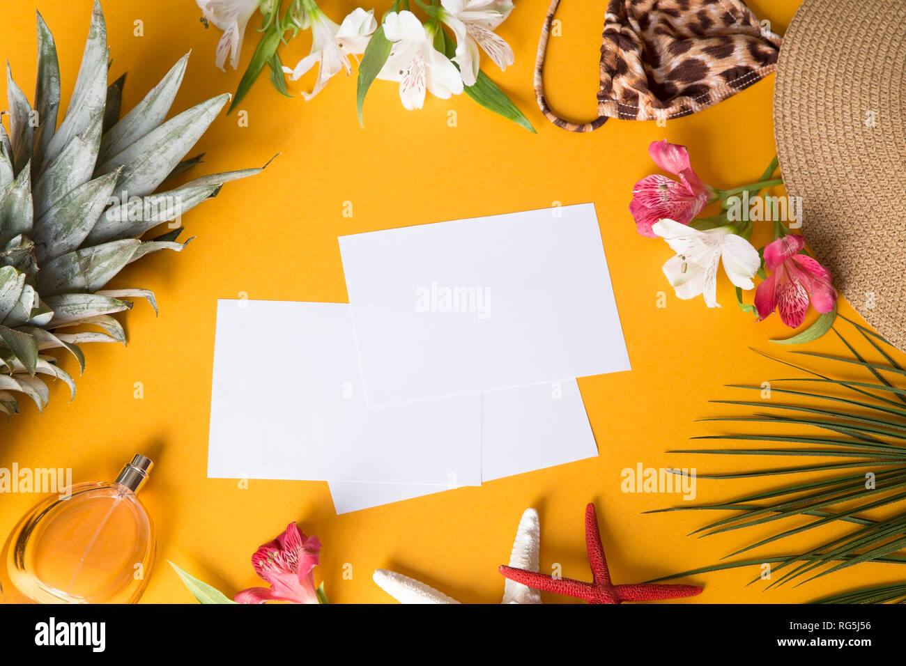 Summer background with the blank images Stock Photo - Alamy