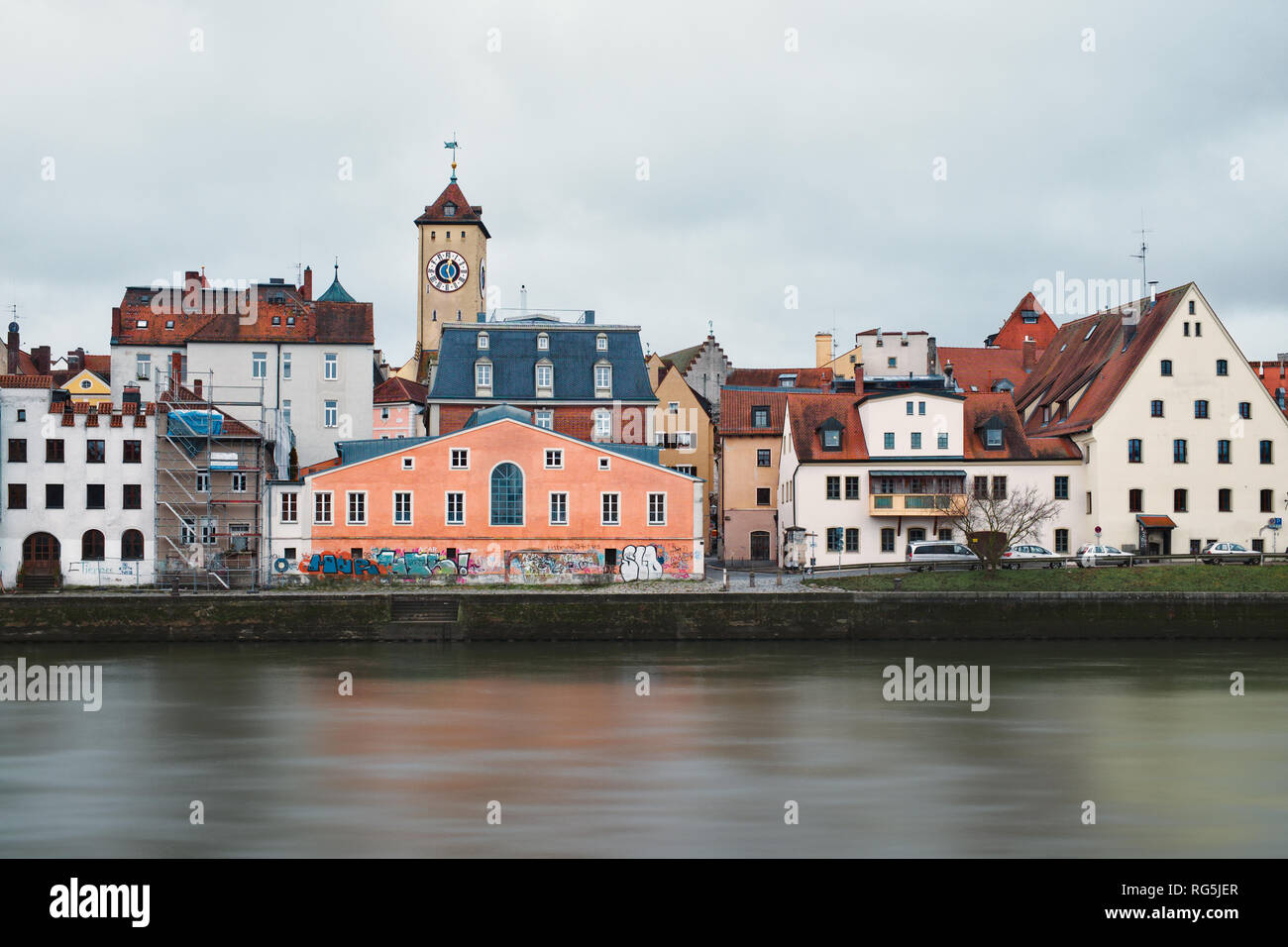 Regensburg, Germany - Januery 2019: Medieval architecture of Old Town ...