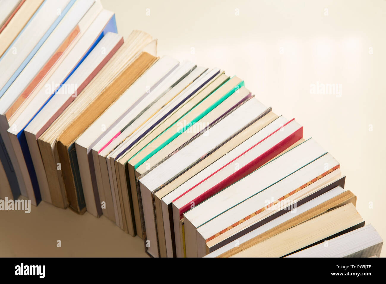 Stack of books close up Stock Photo - Alamy