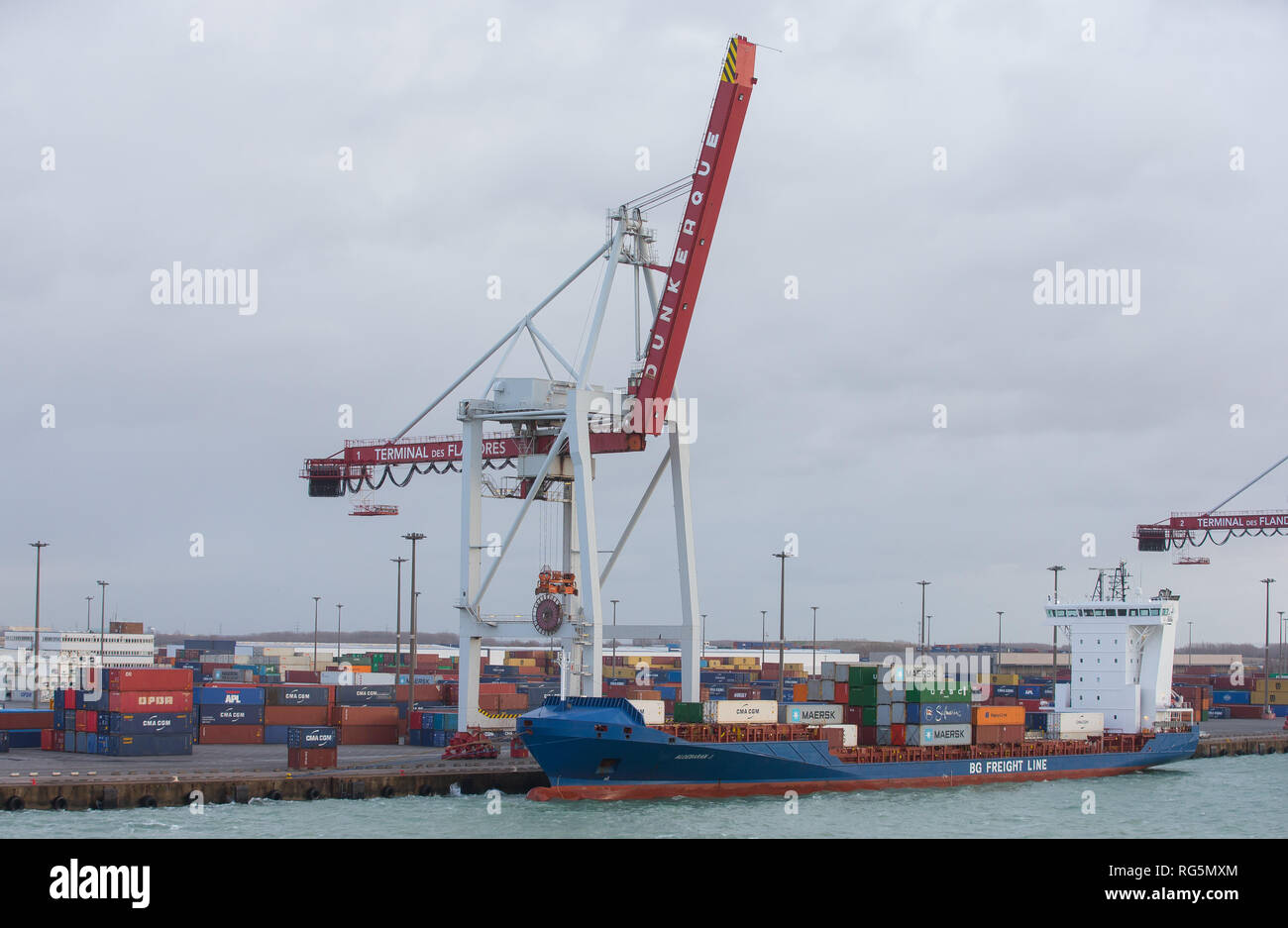 The Container Ship Aldebaran J docked at the terminal des flandres ...