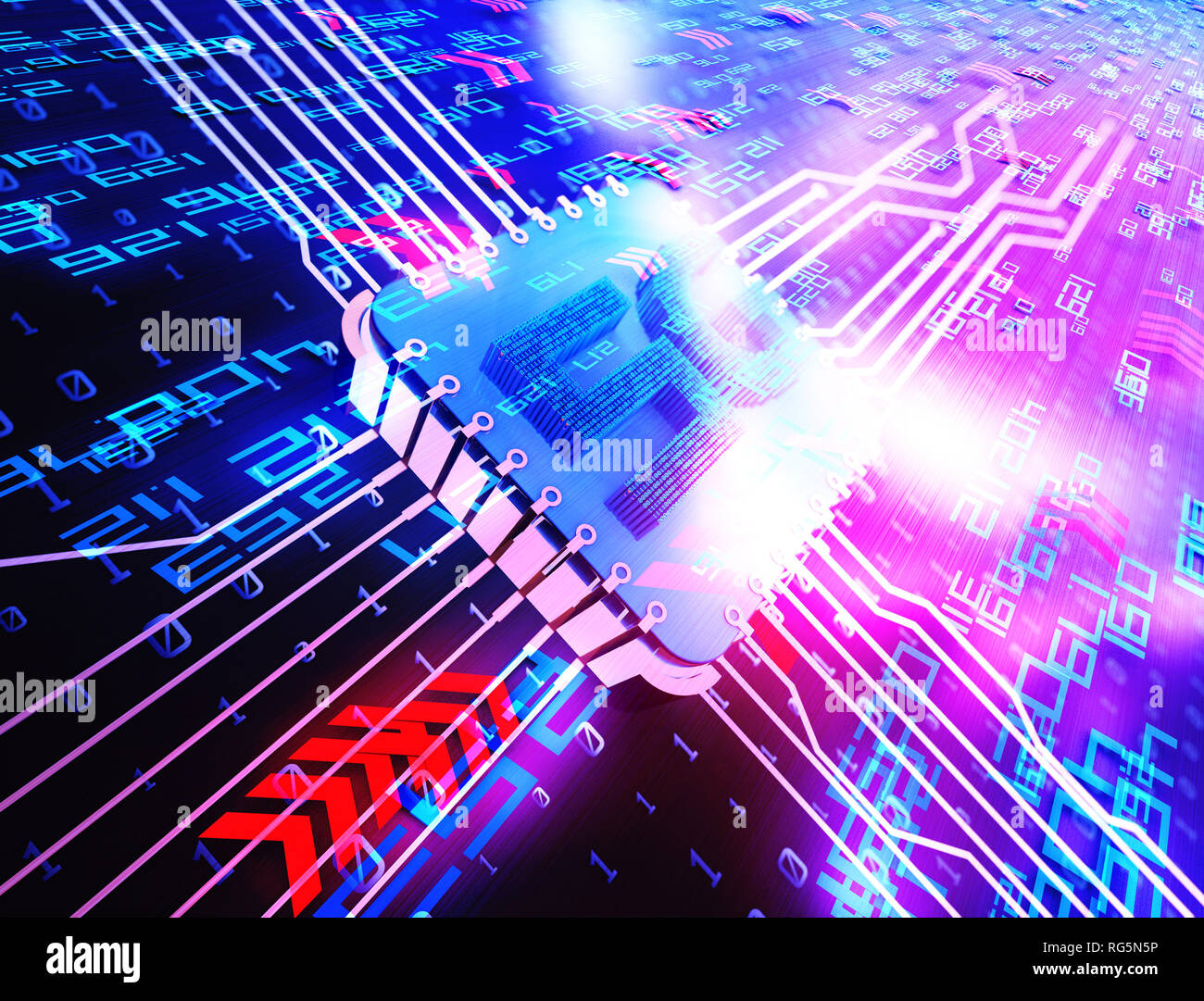 Electronic 5G network technology, data transmission and storage Stock ...