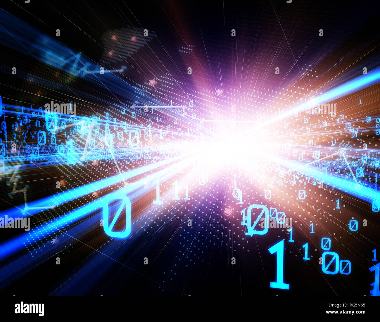 Financial stock market technology chart and network data technology ...