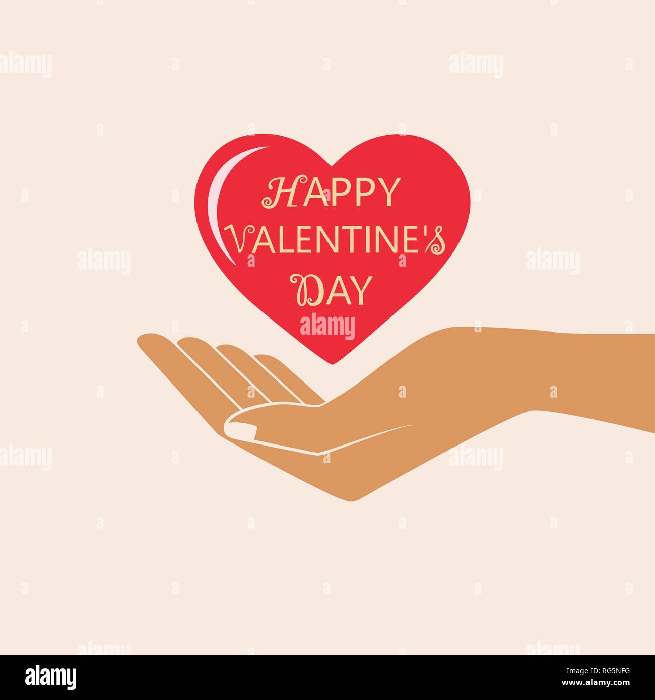 Hand Giving Love Symbol. Happy Valentine s day vector card. Isolated ...