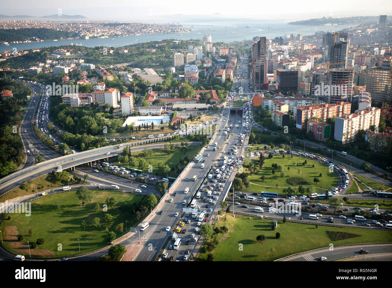 Highway road in city center in Istanbul, Turkey Stock Photo - Alamy