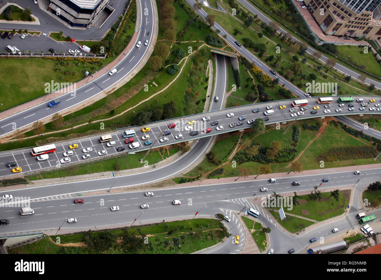 Highway road from air Stock Photo - Alamy