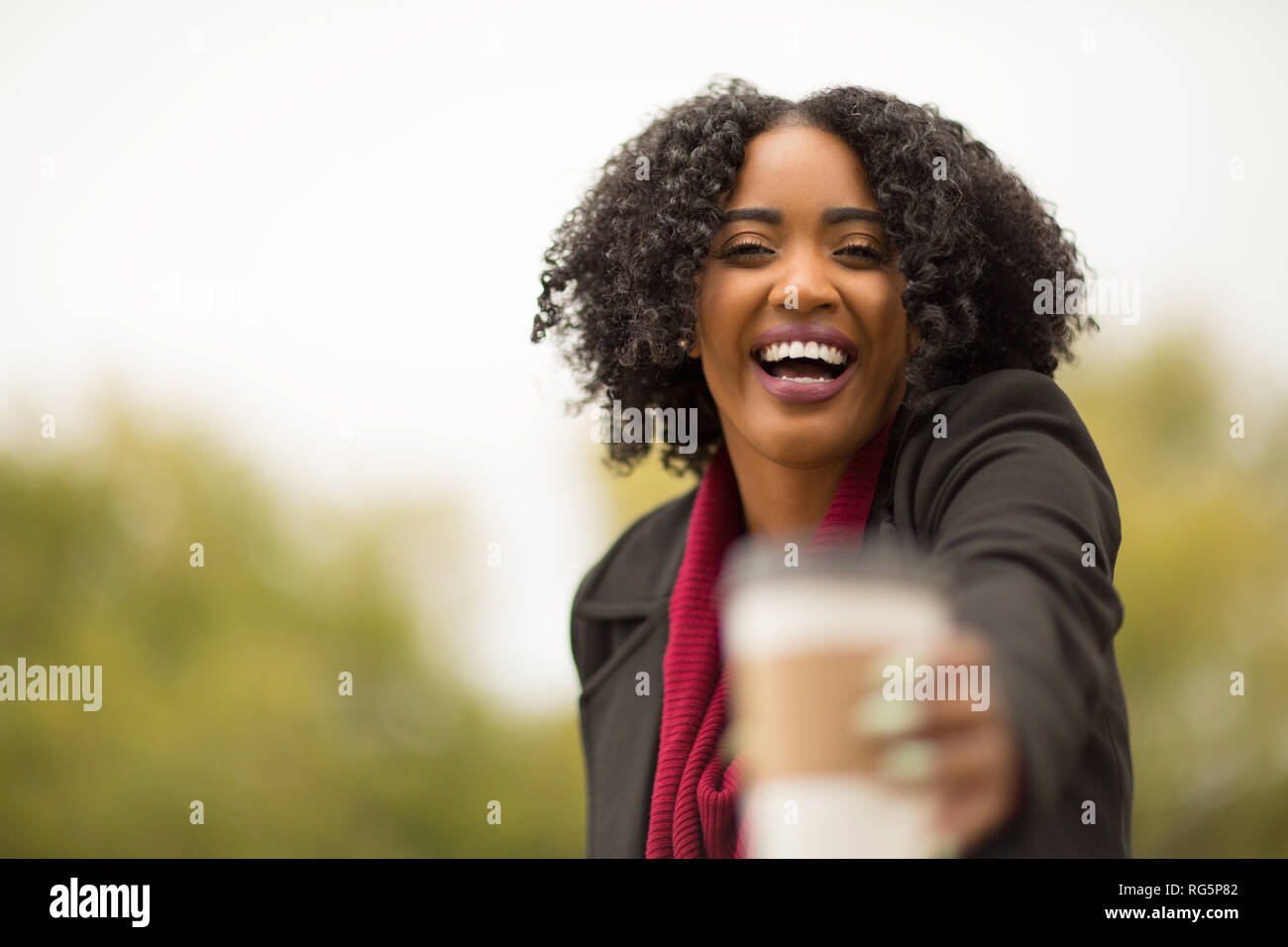 Beautiful Confident African American Woman Smiling Outside Stock Photo ...