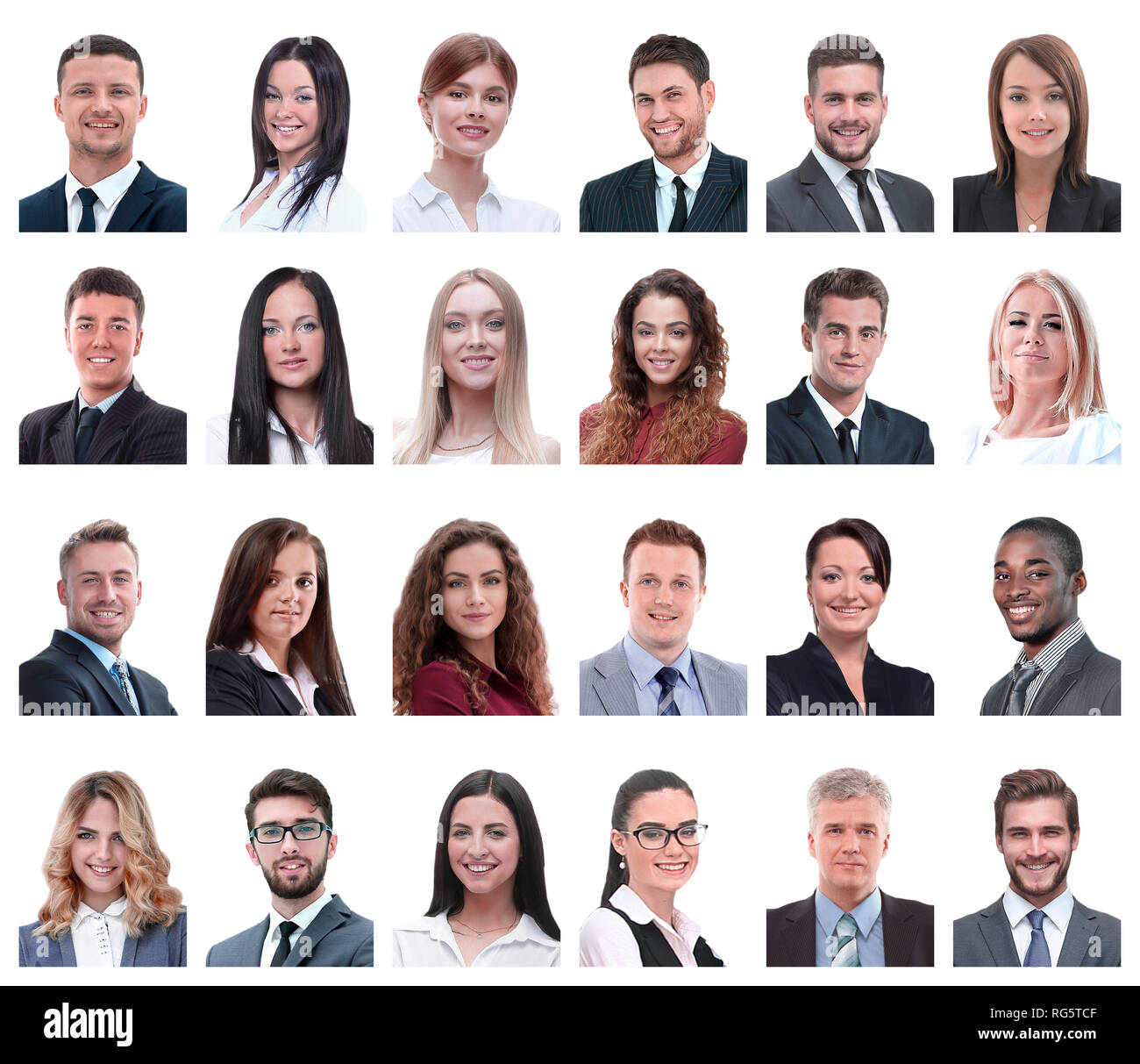 collage of portraits of business people isolated on white Stock Photo ...