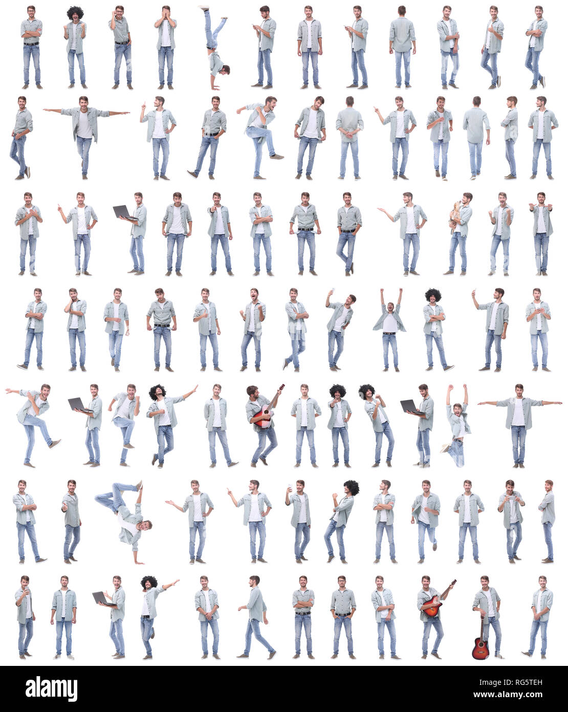collage of photos of modern stylish guy Stock Photo - Alamy