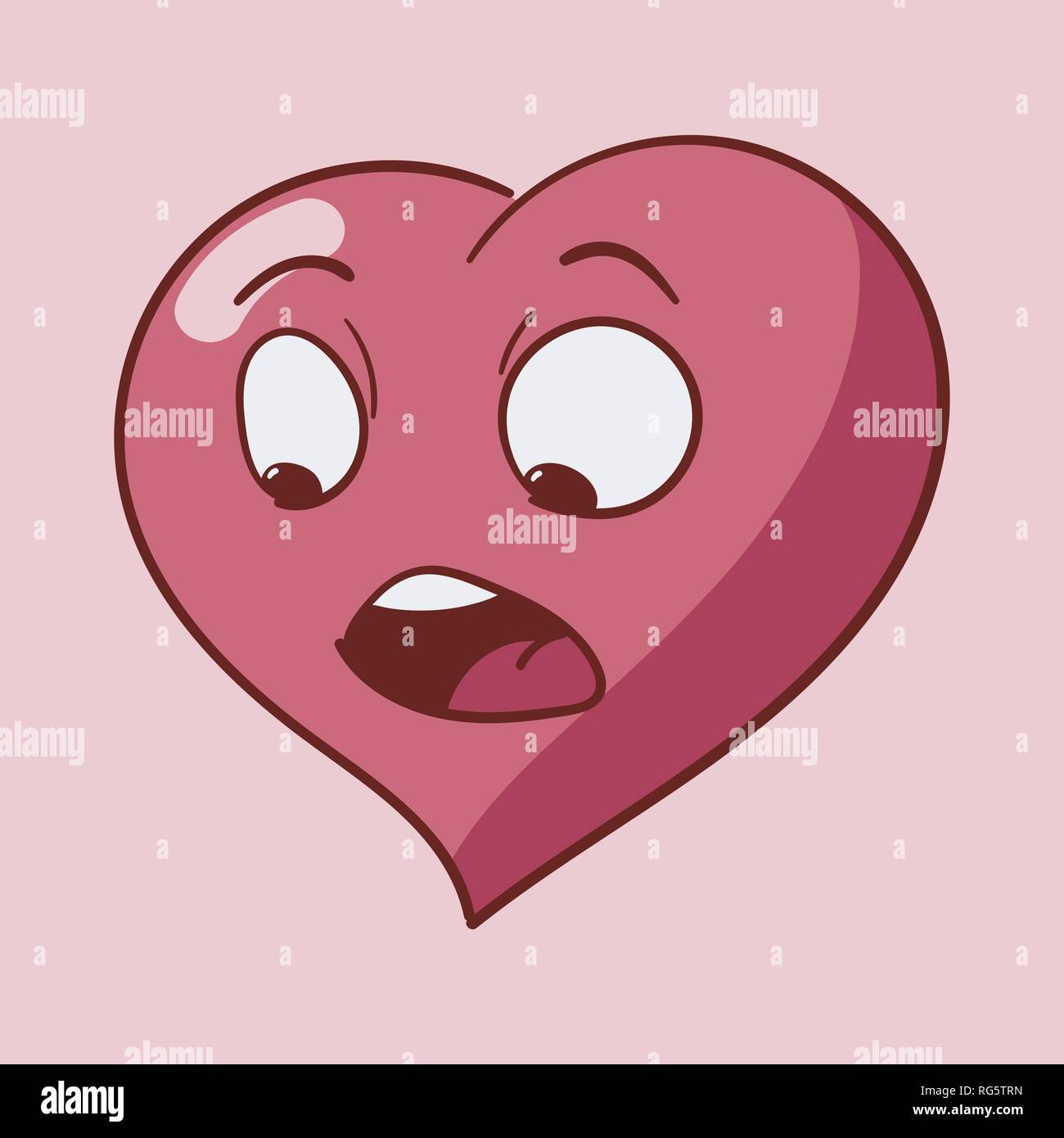 Cartoon illustration funny heart mouth Stock Vector Images - Alamy