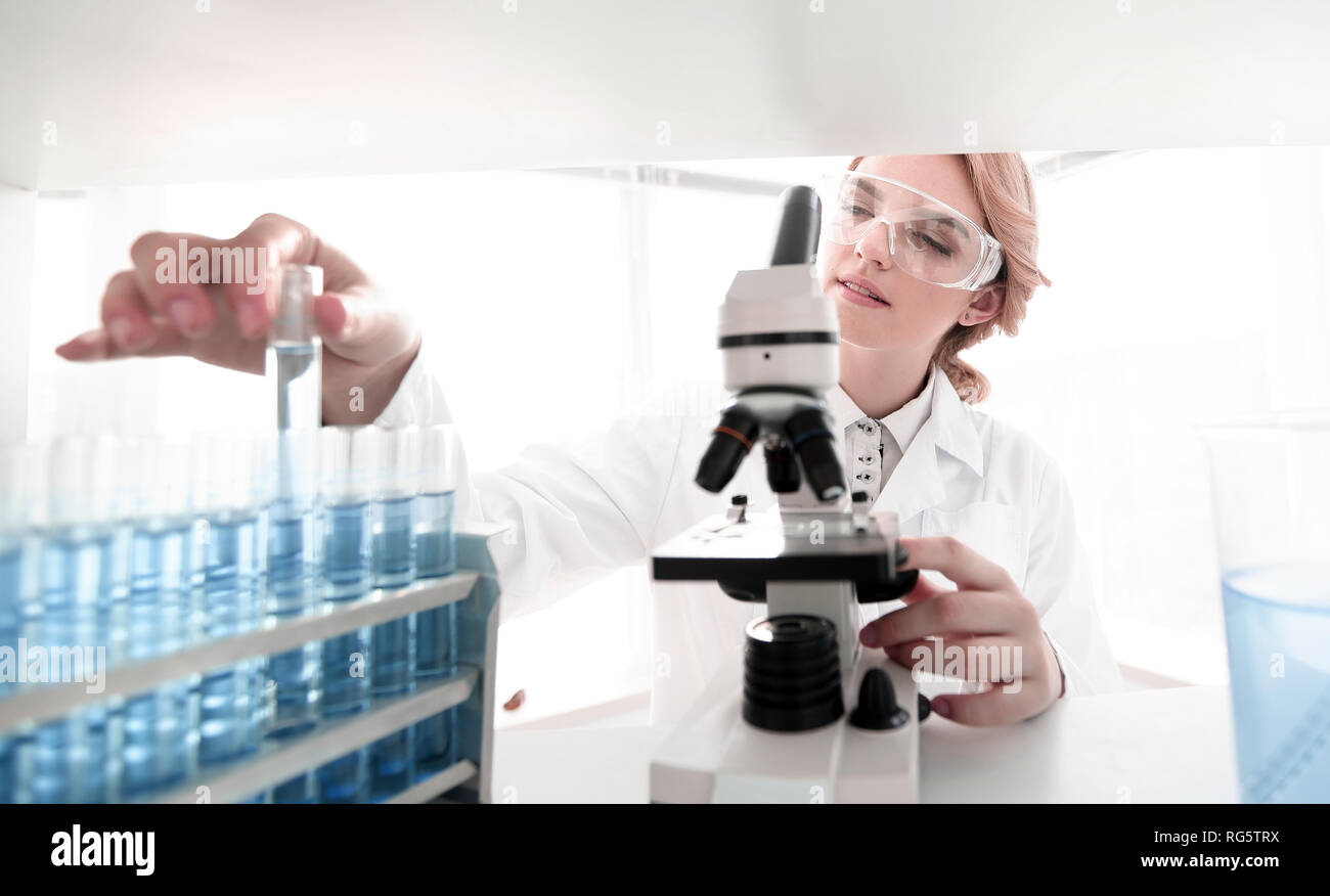 closeup.portrait of doctor biologist in the lab Stock Photo - Alamy