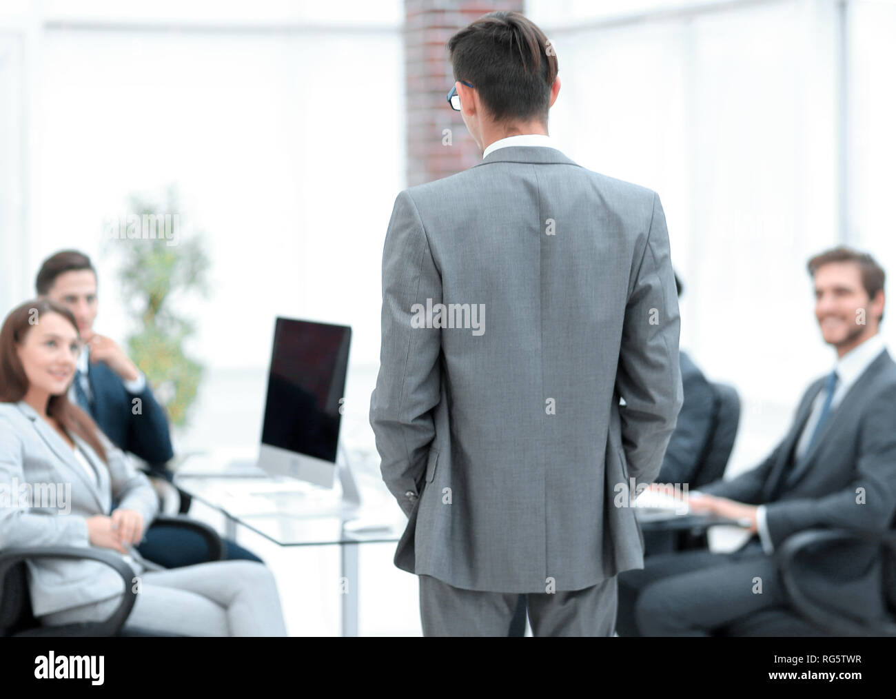 Business conference at modern office, seminar Stock Photo - Alamy