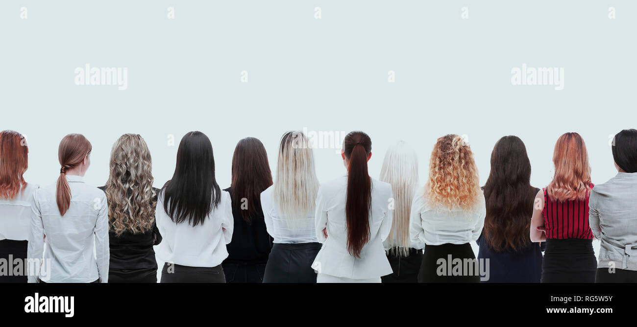 Back view group of business people. Rear view. Isolated over white ...