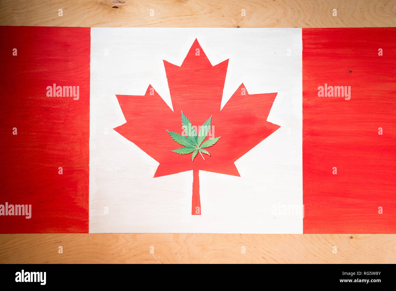 cannabis leaf on canadian flag, marijuana legalization concept Stock ...