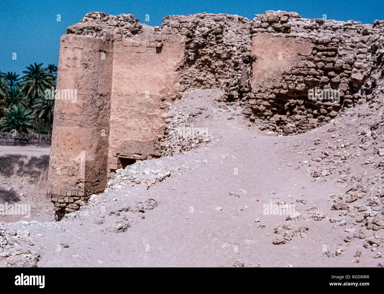 Gulf State of Bahrain. The abandoned fort and fortress at Manama in ...