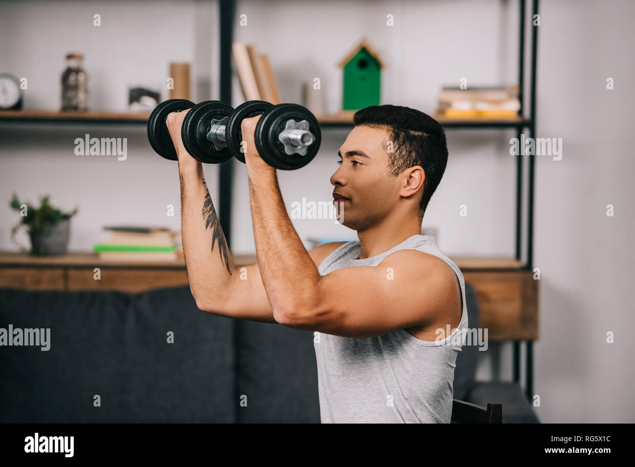 Strong mixed race sportsman hi-res stock photography and images - Alamy