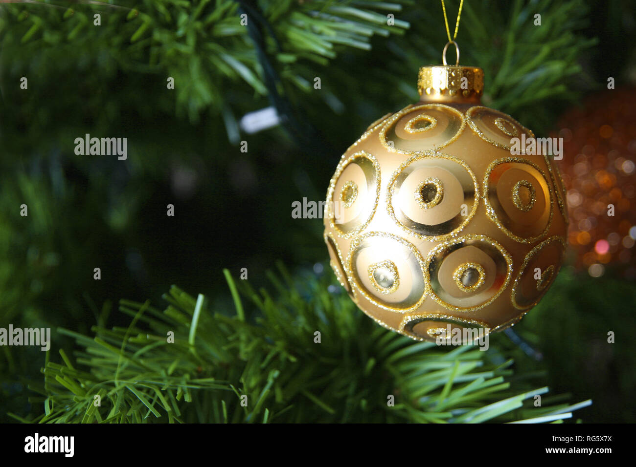 Gold Christmas ball Gold Christmas ball Stock Photo - Alamy