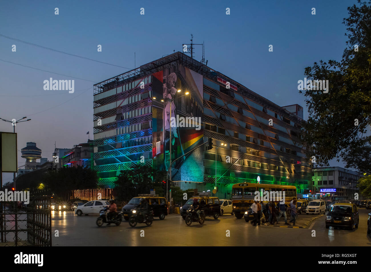 26-Jan-2019- facade of churchgate railway station illuminated for ...