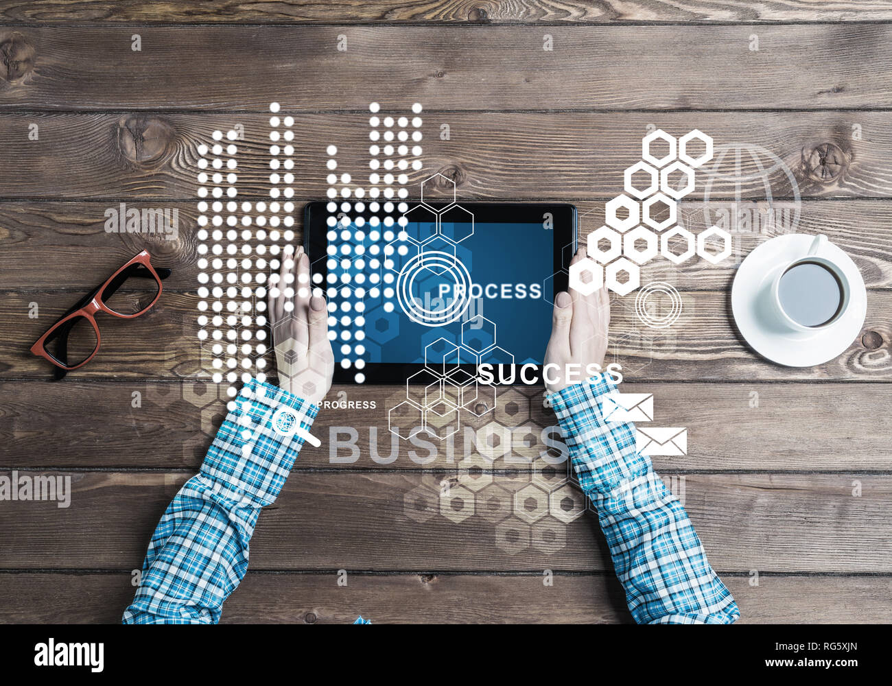 Concept of social communication and networking with media user ...