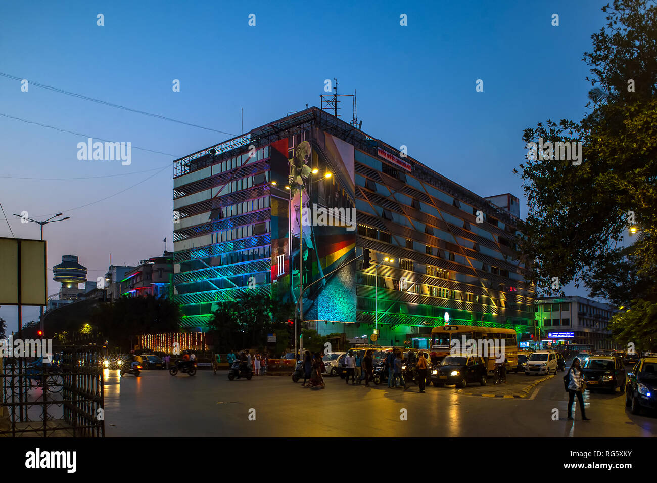 26-Jan-2019- facade of churchgate railway station illuminated for ...