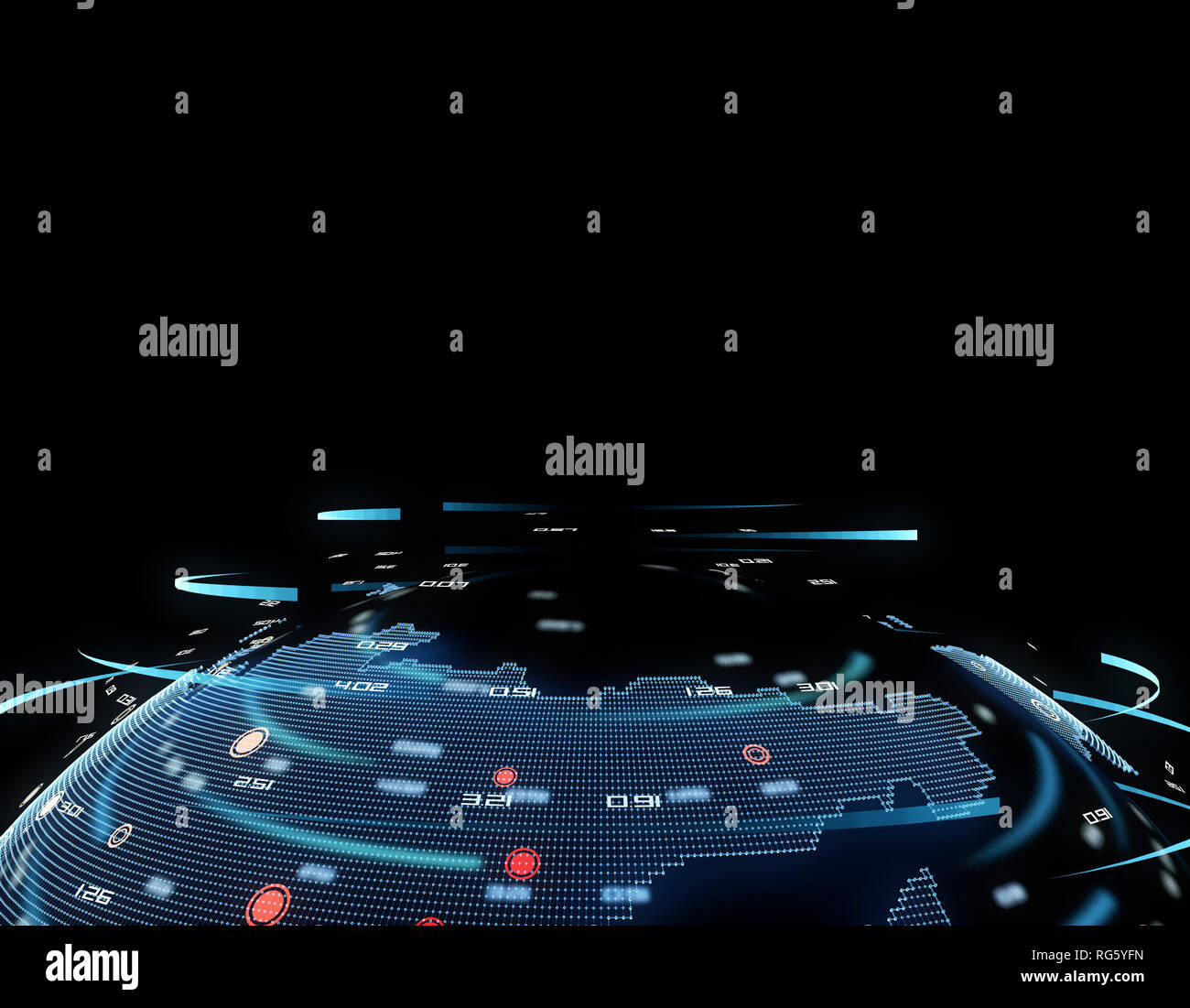 Technology earth, global network data transmission and communication ...